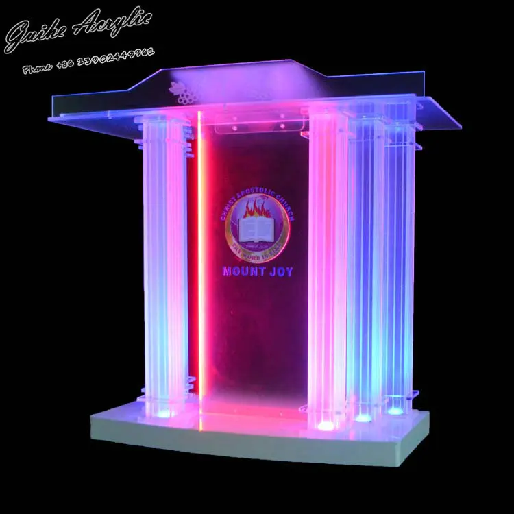 Aklike Modern Led Acrylic Church Pulpit Lectern Commercial Furniture ...