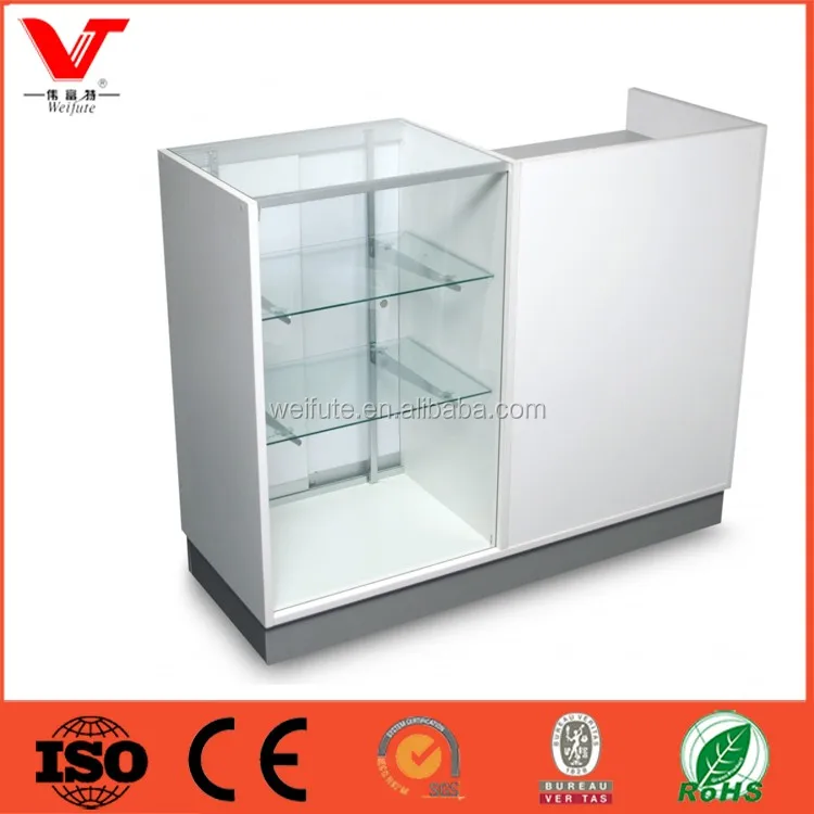 Modern White Painted Shop Counter Design For Garment Store With Glass ...
