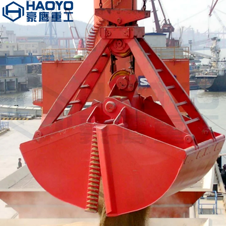 25t Two Ropes Mechanical Clamshell Crane Grab Bucket For Bulk Ship In ...