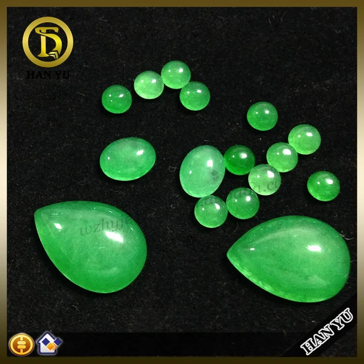 Loose Pear Shape Cabochon Price of Raw Gemstones Natural Malay Jade