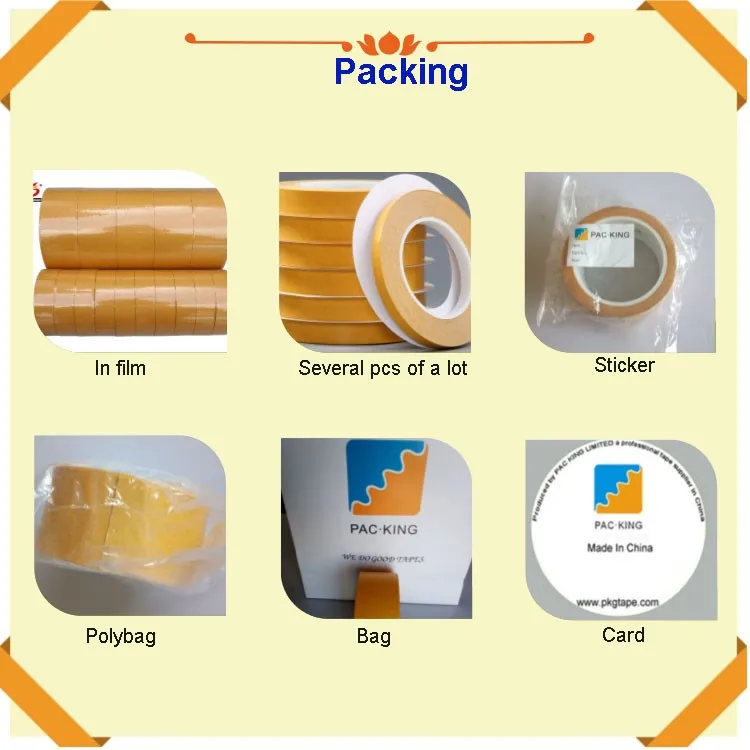 Yellow Glassine Paper Release Liner Double Sided Cloth Tape For Carpet ...