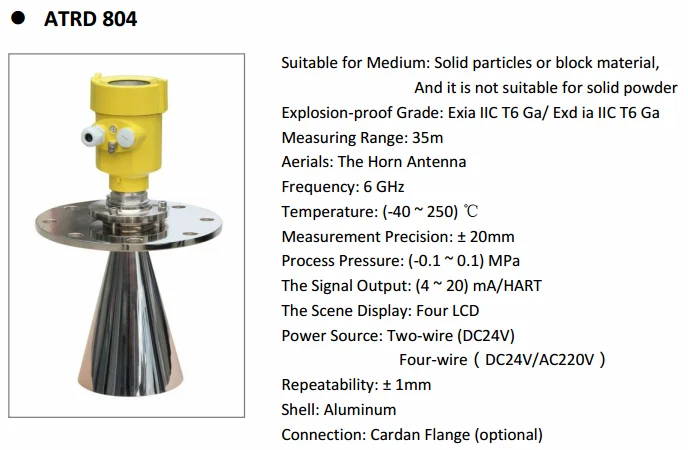 Grain Bin Grain Tanks Grains Silos Level Indicator 4-20ma Radar Level ...