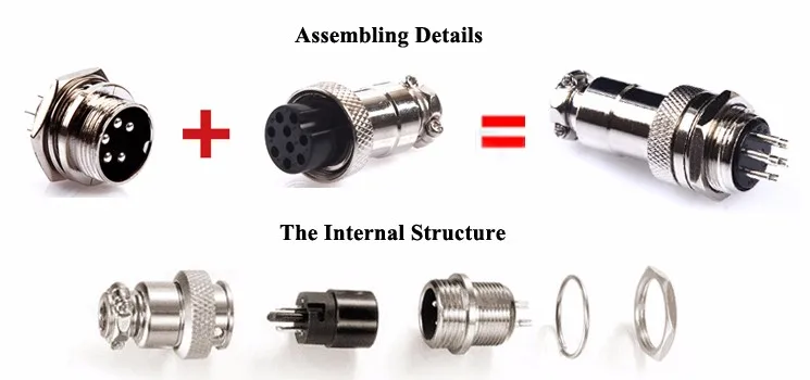 GX12 8 Pin Right Angle Connector - Waterproof M12 4 Pin Bulkhead Parts ...