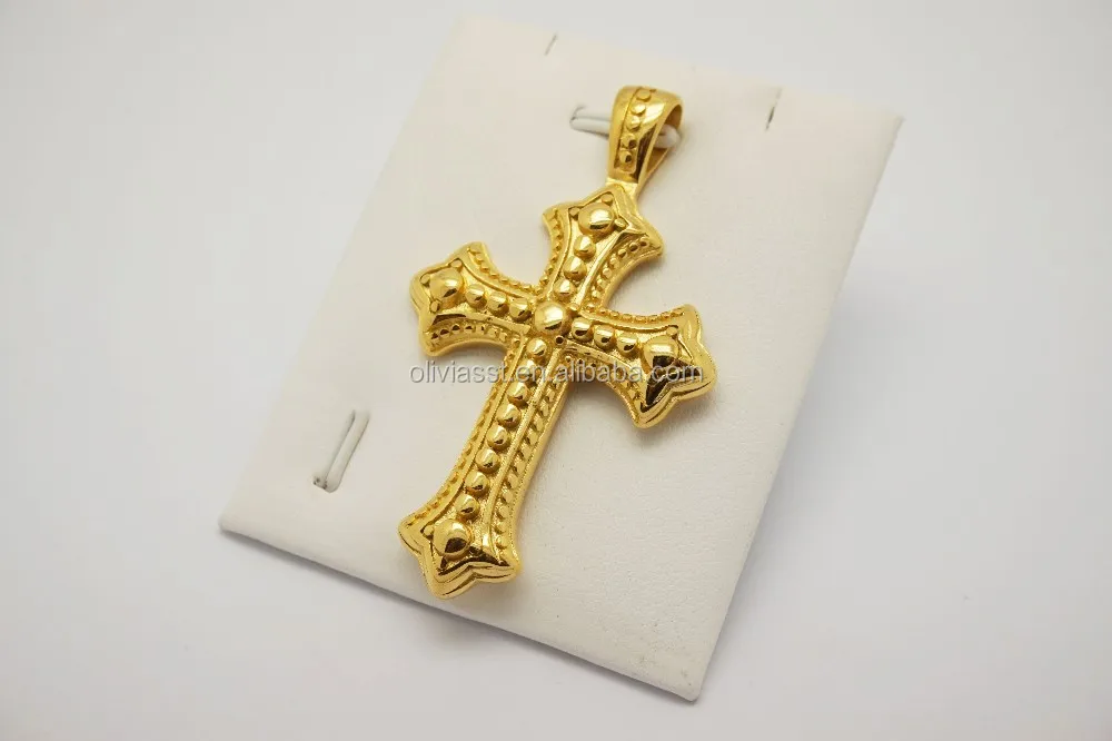 Alibaba Express Men Gold Jesus Cross Jewelry 3 Sizes Stainless Steel ...