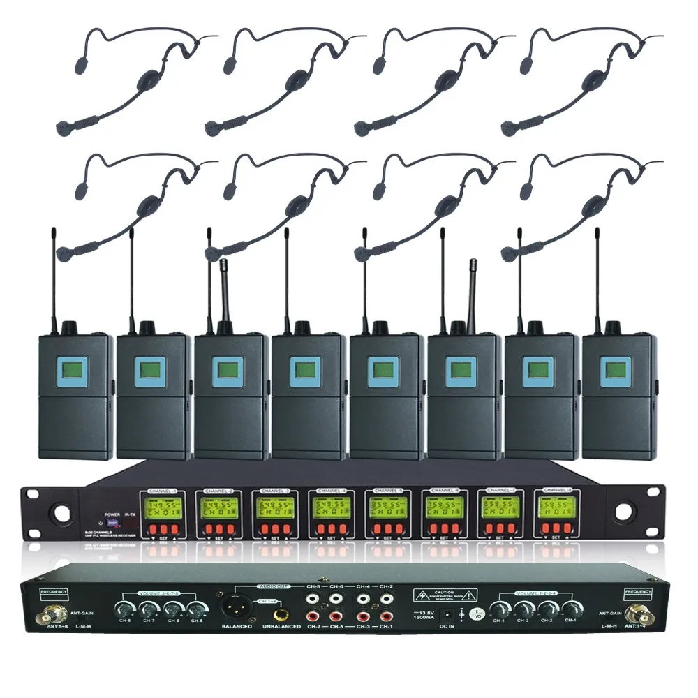 U-8 Ok-1b Hm-1500 Eight Channels Headset Wireless Mic System For ...