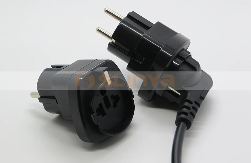 Grounded Schuko Plug Adapter For Germany,France,Europe,Russia & More ...