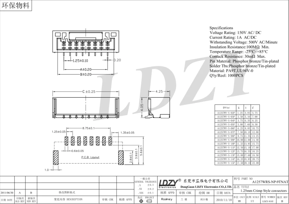 1.25mm 8p Ul Approved Obd Electronic Wiring Connector Replaces Of Jst Ghr - Buy Cable Connector ...