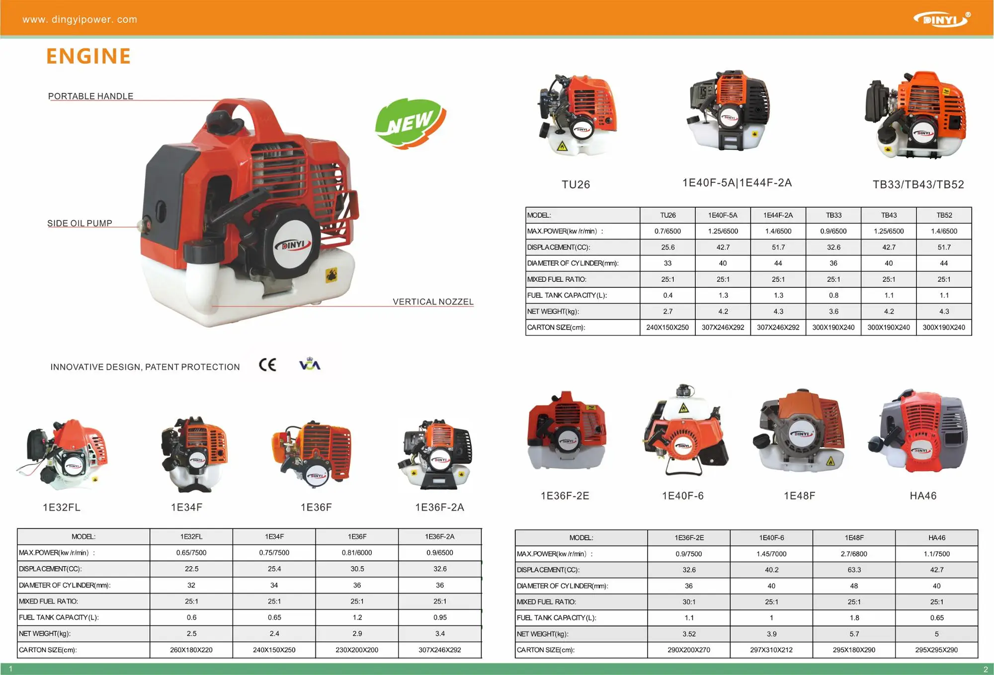 2 Stroke Gasoline Engine Big Power G45l For Professional Brush Cutter ...