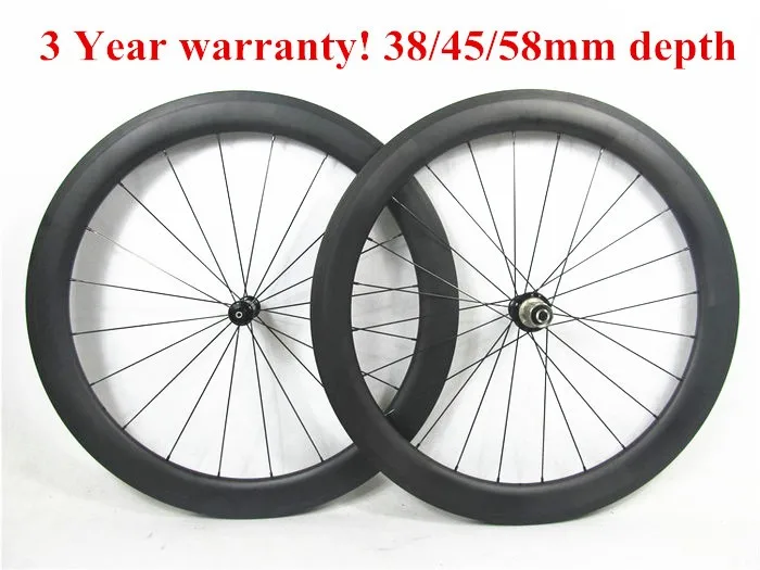 700c Full Carbon Wheelset Clincher 58mm Bicycle Wheel 20h Front 24h ...