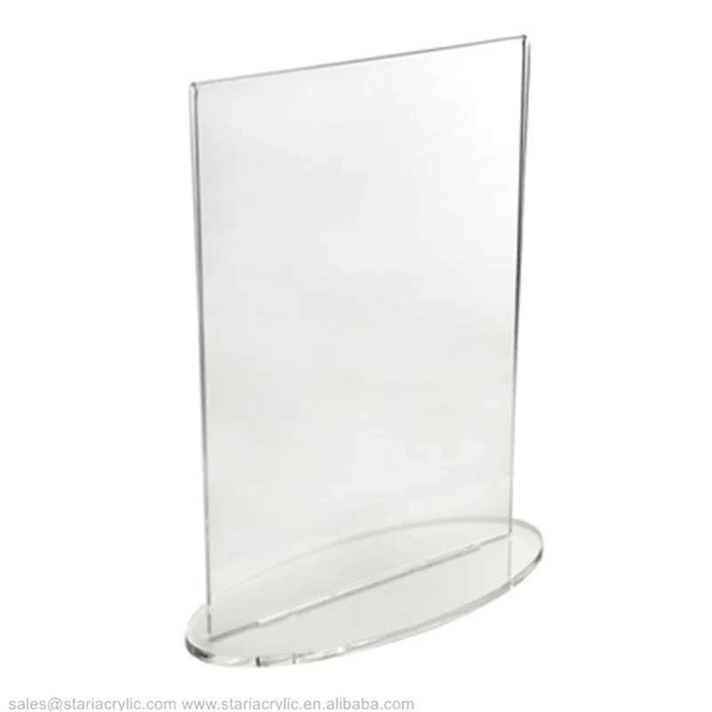 Oval Base Acrylic Poster Holder - Customizable Sign Display