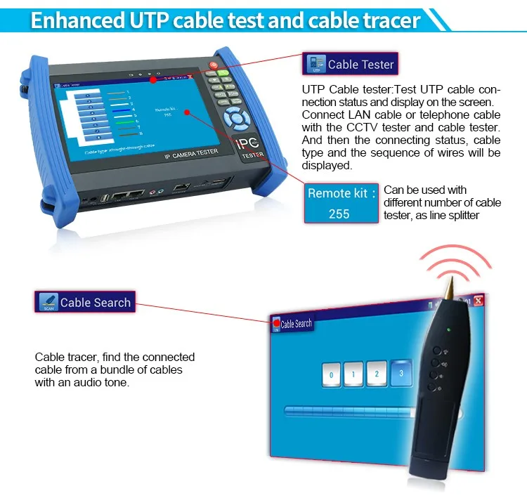 New 7 Inch Touch Screen Ip Cctv Tester Monitor Ipc-8600 Series - Buy ...