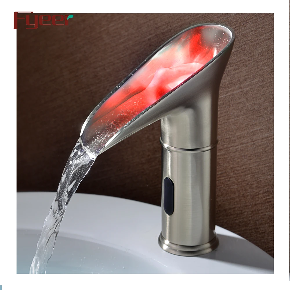 Waterfall Automatic Infrared Sensor Faucet Water Tap With Led Light ...