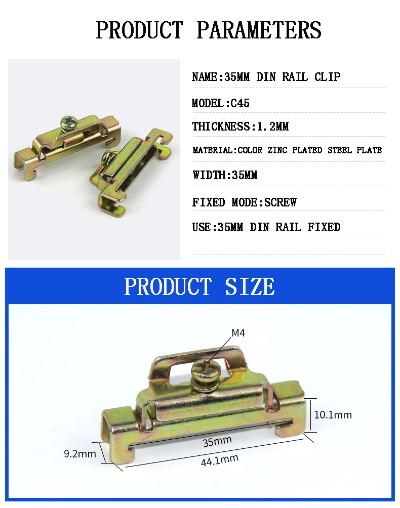 35mm Standard Din Rail End Clip Stop - Buy Din Rail End Clip,Din Rail ...