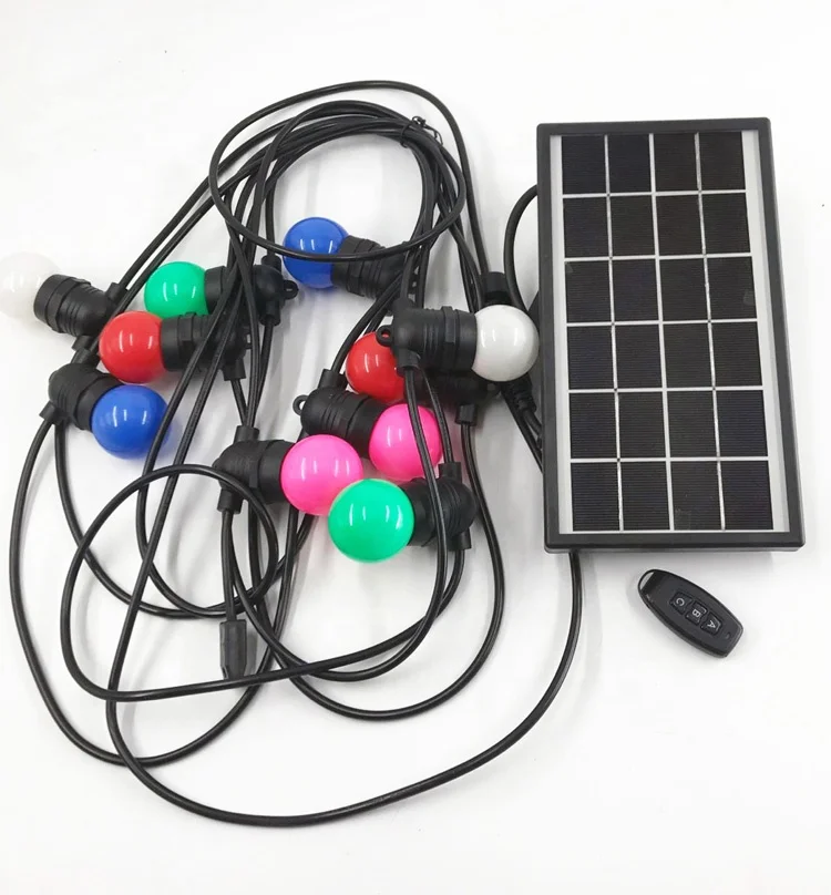 Solar Powered String Lights Set 3v 12v Led Bulbs And Solar Panel ...