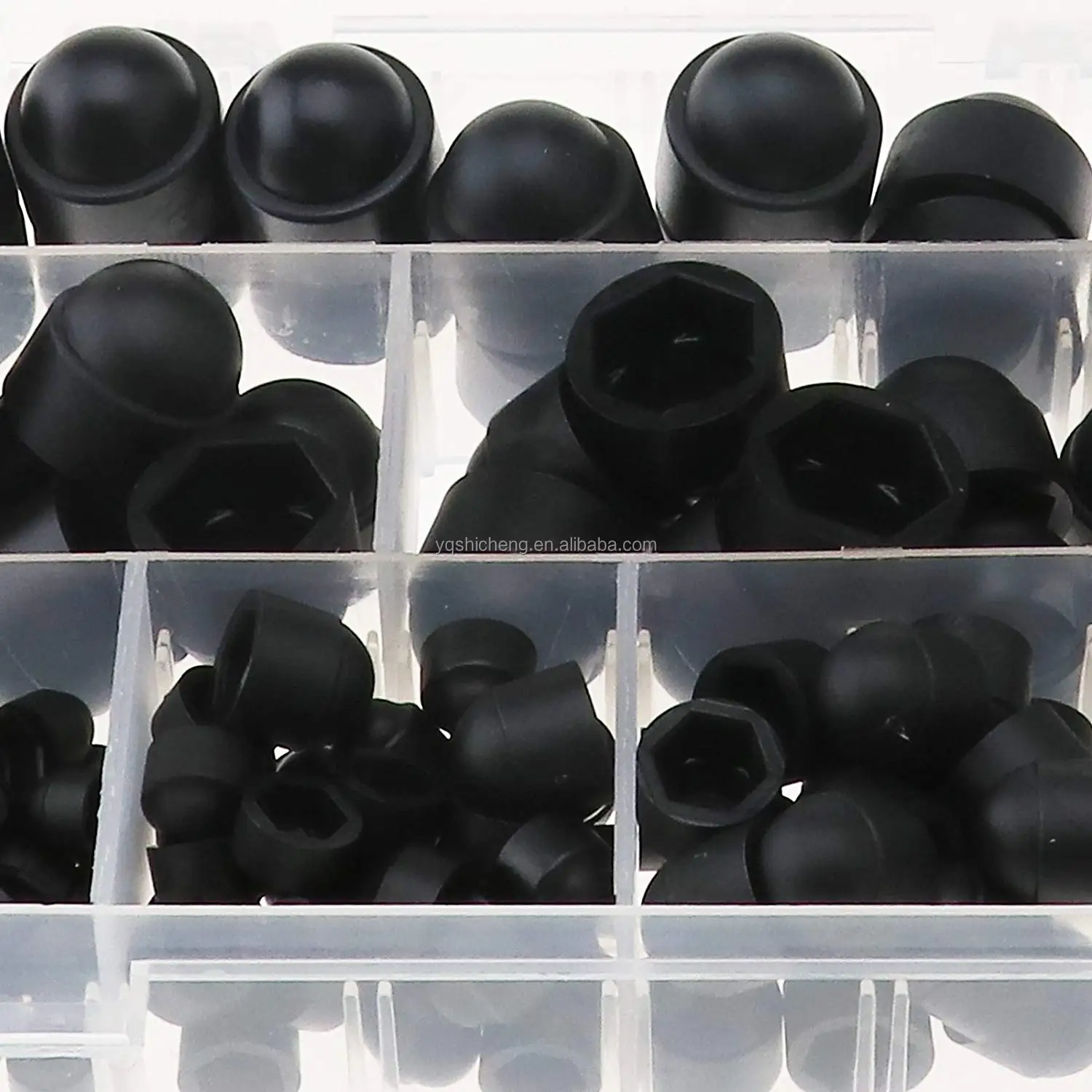 145pcs/set M4 M5 M6 M8 M10 M12 Black Plastic Dome Bolt Nut Hex Hexagon Protection Caps Cover ...