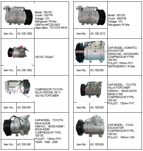 Compressor Ac Para Japonês Fortuner 10s15c 7pk 120mm Oe: Rc.600.178 ...
