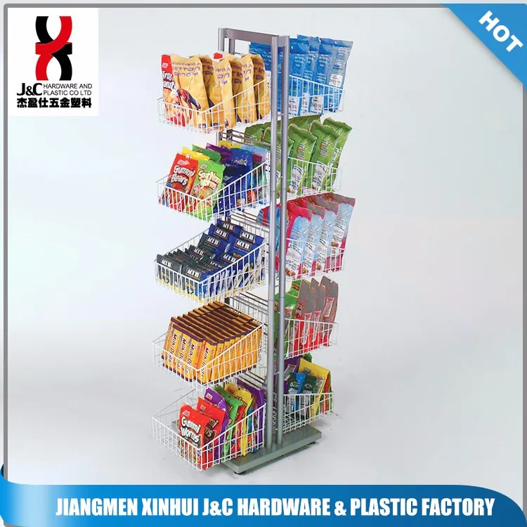 Supermarket Display Store Bread Floor Standing Snack Food Display Rack ...