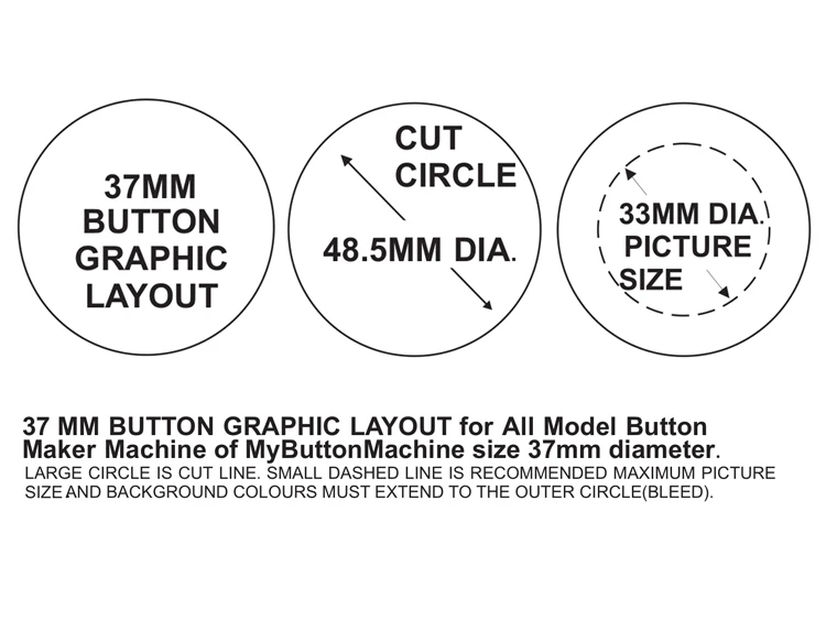 37mm 1-1/2 Inch Round Badge Supplies And Button Parts Set And 1000pcs ...