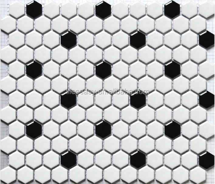 Tileseasy Negro Hexagonal De Cerámica De Azulejos De Mosaico - Buy ...