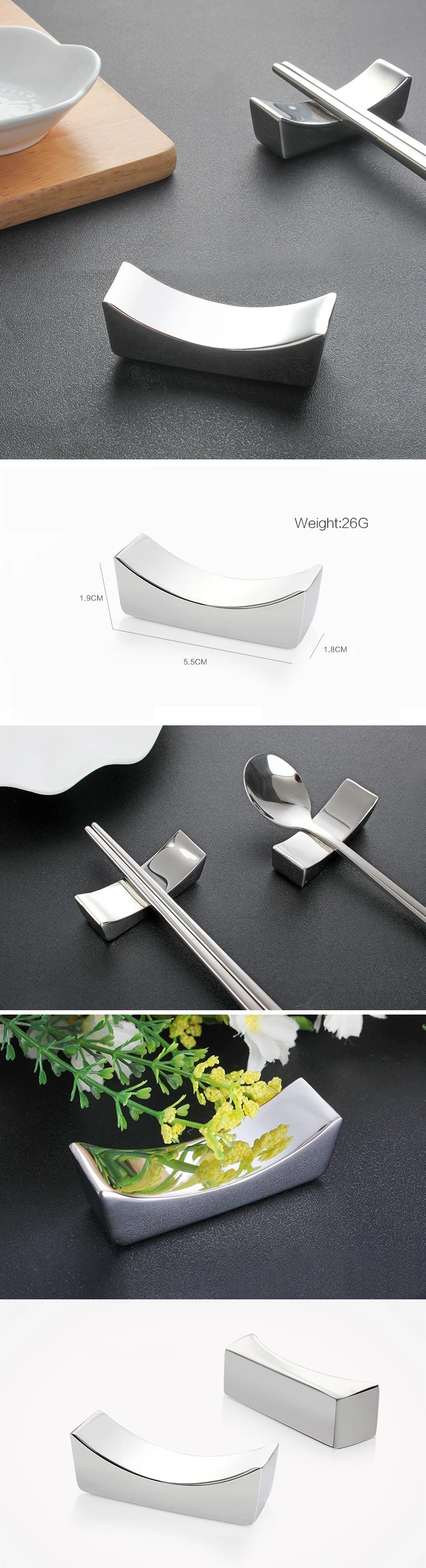 304 Stainless Steel Chinese Chopstick Rest Traditional Irregular Square ...