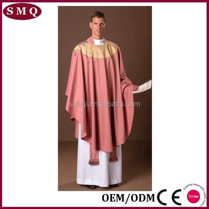 Clergy Embroidered Chasuble Metallic PINK Gothic Vestment