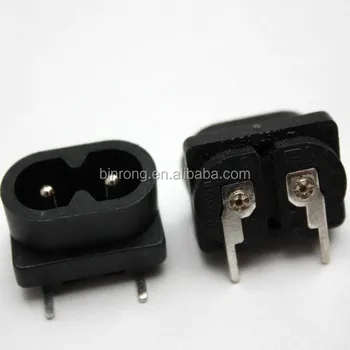 Iec Mains Power Connector Socket Female 250v Plug Pcb Mount Inlet 2 Pin ...