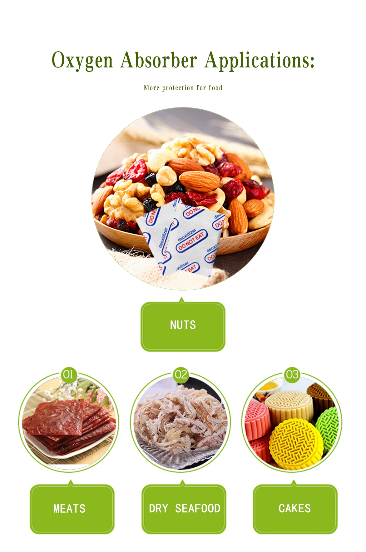 Oxygen Absorbers For Food Packaging 500cc - Buy Absorbent Pads For Meat ...