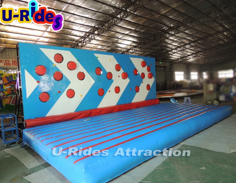 Mechanical Punch Wall Wipe Out Game With Inflatable Mattress ...