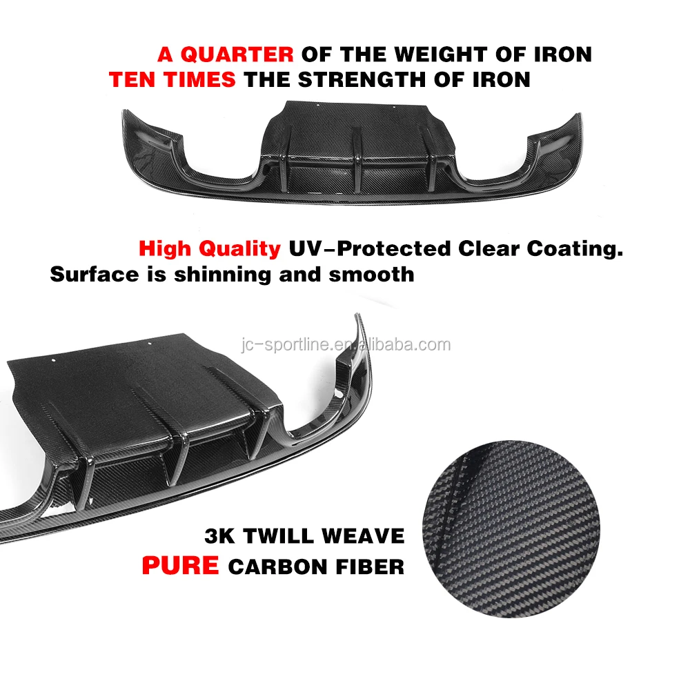 Xe Carbon Fiber Rear Bumper Diffuser For Jaguar Xe Prestige Sedan 2015 ...