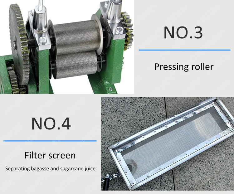 NEWEEK Manual Sugar Cane Mill Machine - Efficient Juice Extractor