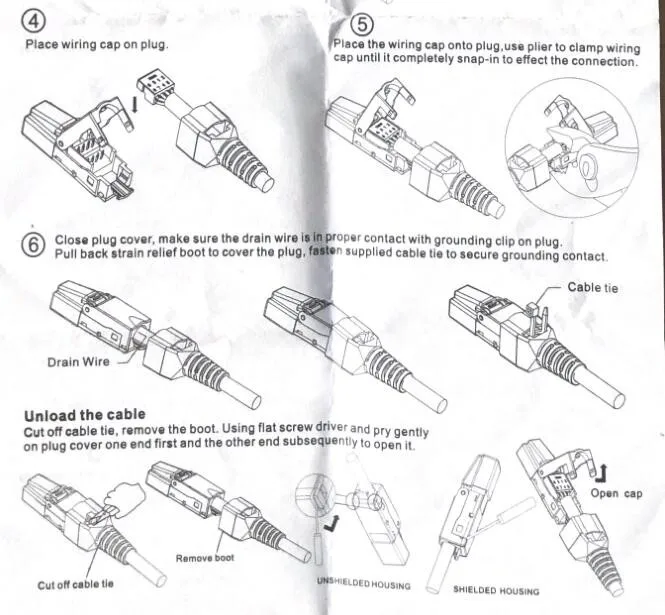 rj45 DOUBLE TWINS stp cat.6a or cat.6 connector toolless cat6a Modular ...