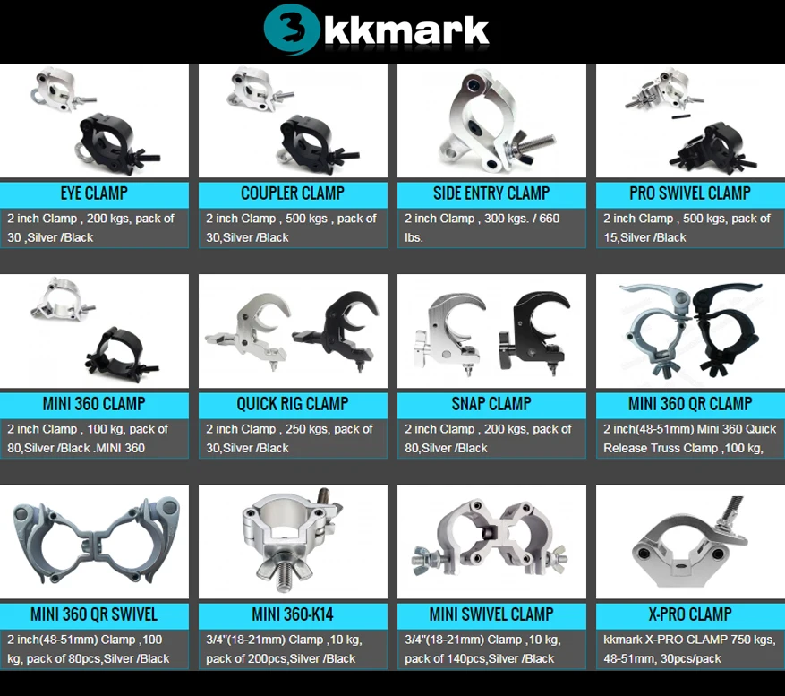 Aluminum Lighting Square Truss Clamp For 18-21 Mm Tubing - Buy Clamp ...