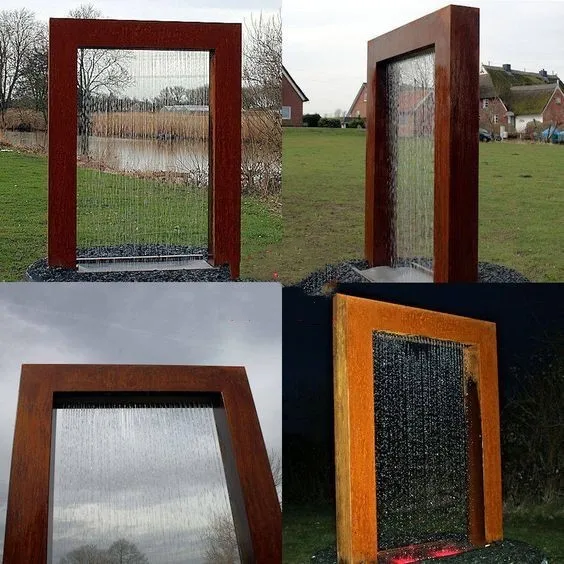 Modern Corten Steel Garden Pond Water Feature Fountain for Outdoor ...