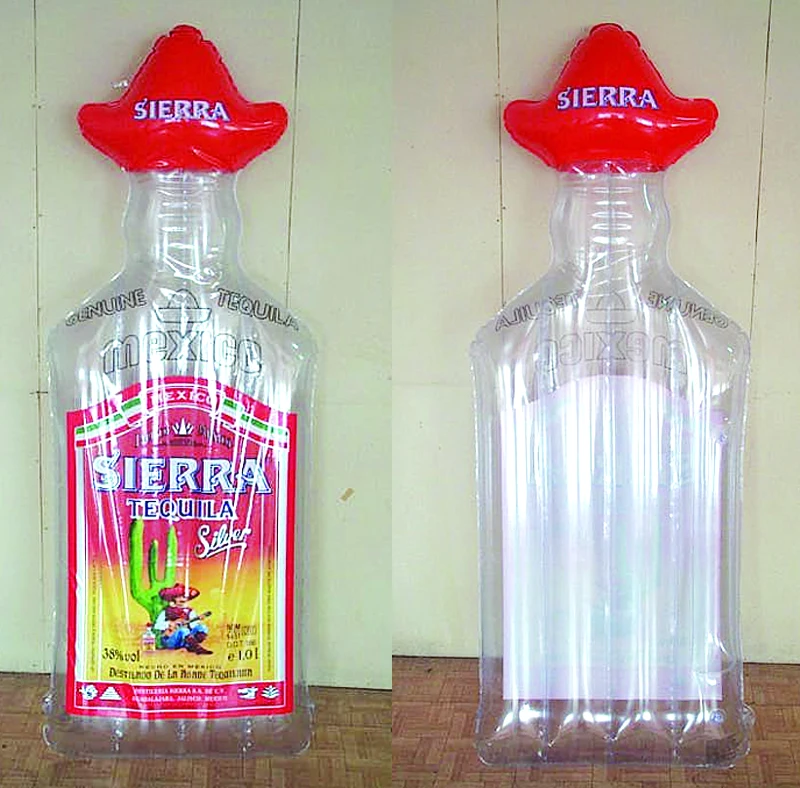 Pvc Inflatable Beer Bottle Shape Floating Leisure Bed On Water ...