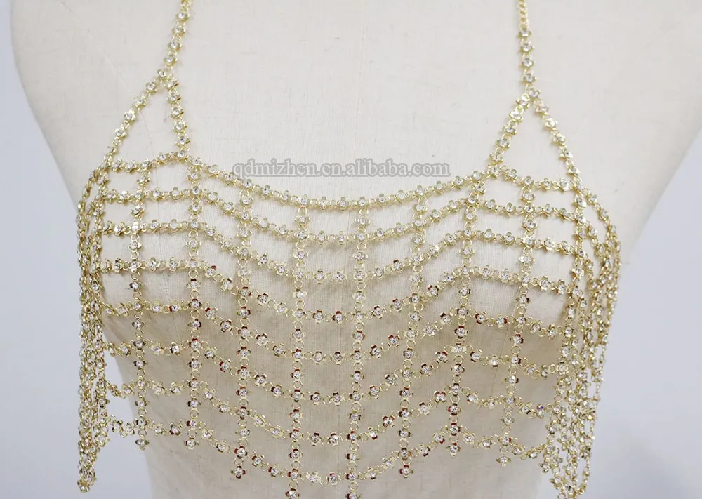 Sexy Bra Panty New Design Rhinestone Body Chain Jewelry Set Crystal Bra ...