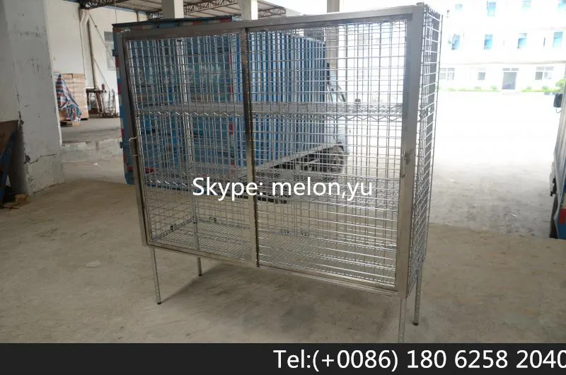 Stainless Steel 304 Wire Shelving Security Cage With Square Tube Frame ...