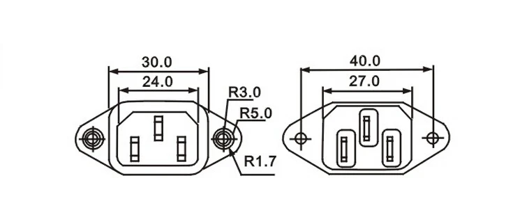 10a 220v Power Socket With Rubber Cover 3 Pin Socket Electrical Power ...
