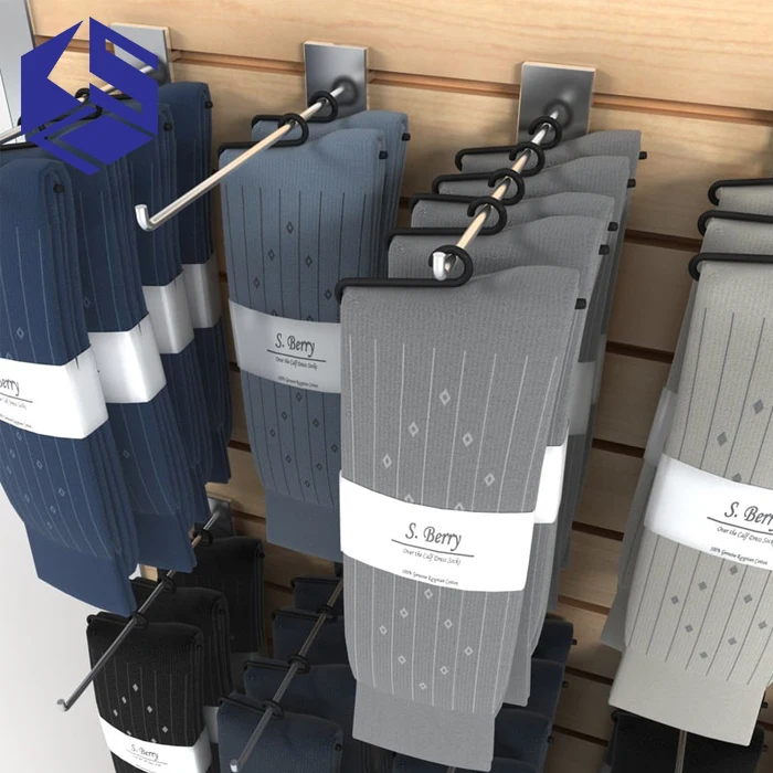 Custom Interior Design Socks Display Stands - Wood & Stainless Steel