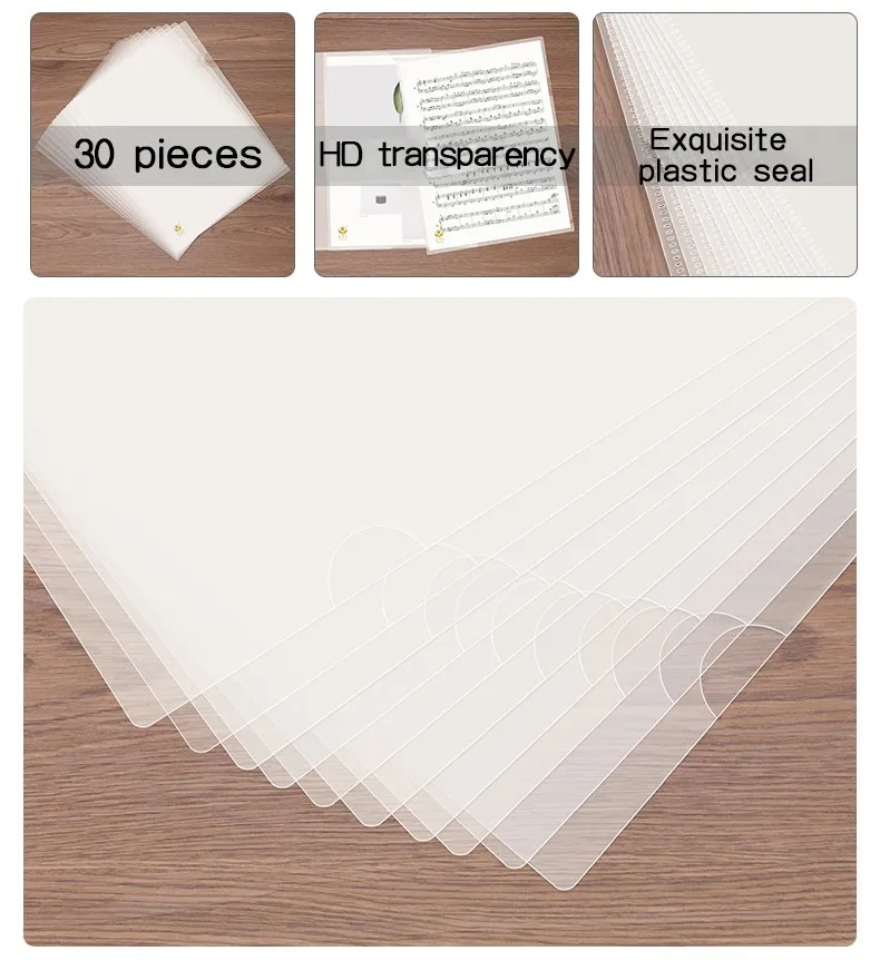 Top Grade Customized A4 Size Transparent Sheet L Shape Office Filing ...