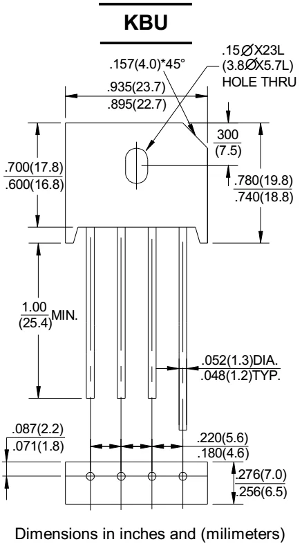 KBU1504 Bridge Rectifier - 15A, 400V, HYG Original Diode