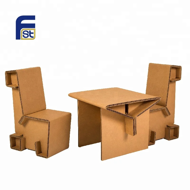 Cardboard Model of Table and Chair - Eco-Friendly & Foldable