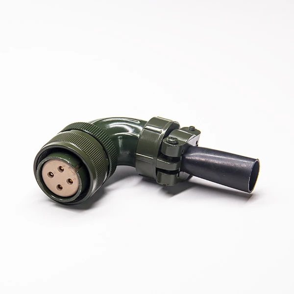 Right Angle Threaded 4 Pin Plug Cable Solder Ms3108a18-10s Amphenol ...