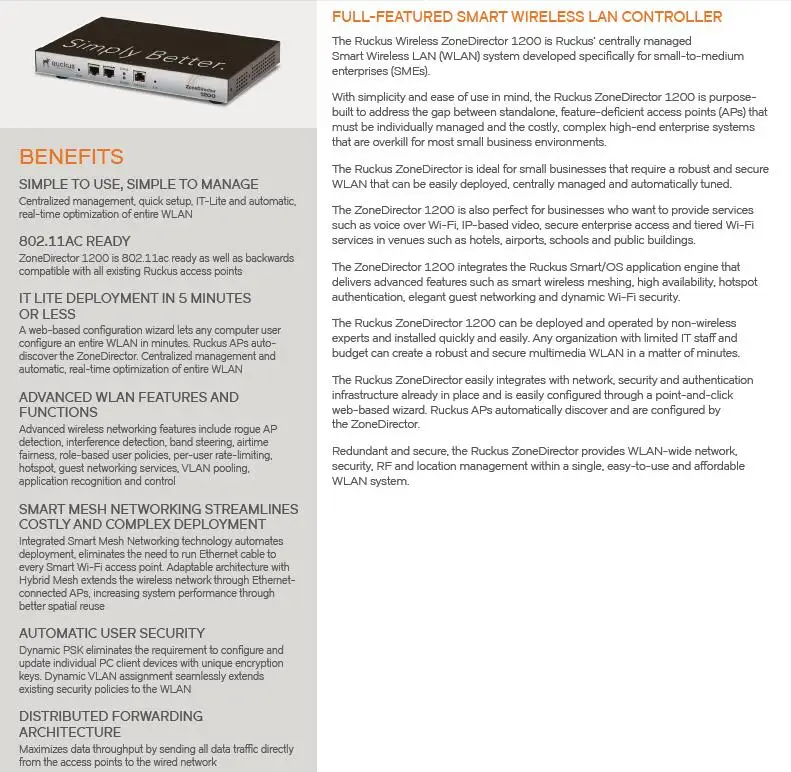 Ruckus ZoneDirector 1200 Wi-Fi 컨트롤러 기업| Alibaba.com