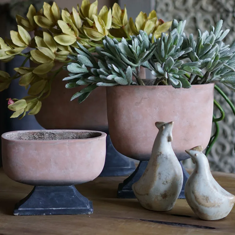 Shabby Chic Decoration Home Goods Cement Vases And Plant Flower Pots ...