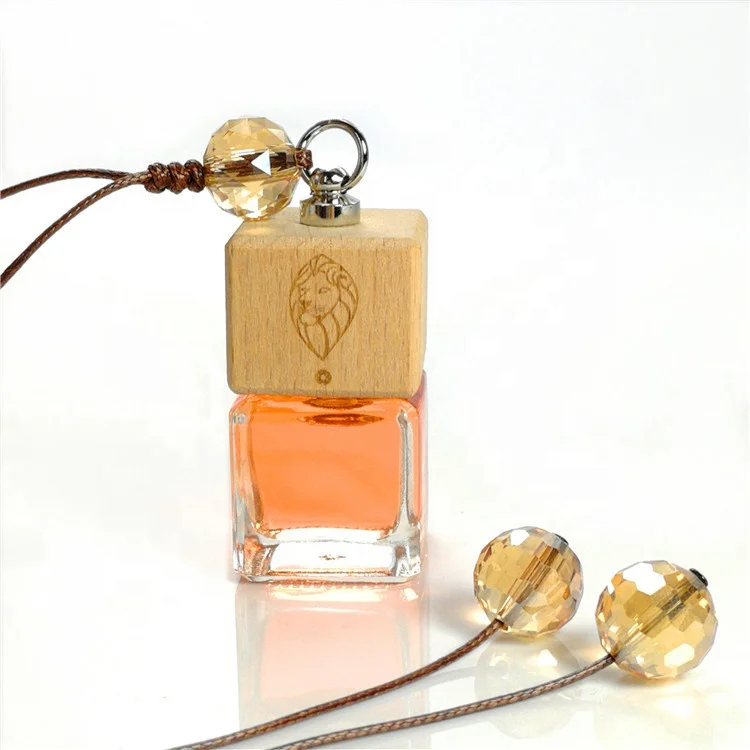Wholesale Hanging Diffuser Bottles Wooden Cap Square Car Perfume Bottle ...