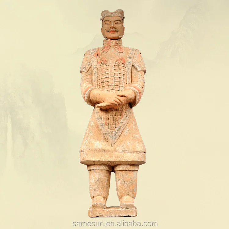 Meilun Art Crafts Earthy Yellow Color General Terracotta Warriors Life ...