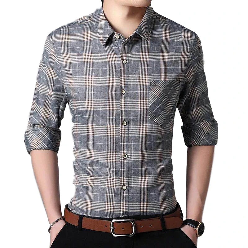 Light Grey Popular Mens Casual Shirts Shirts For Men Long Sleeve Shirts ...