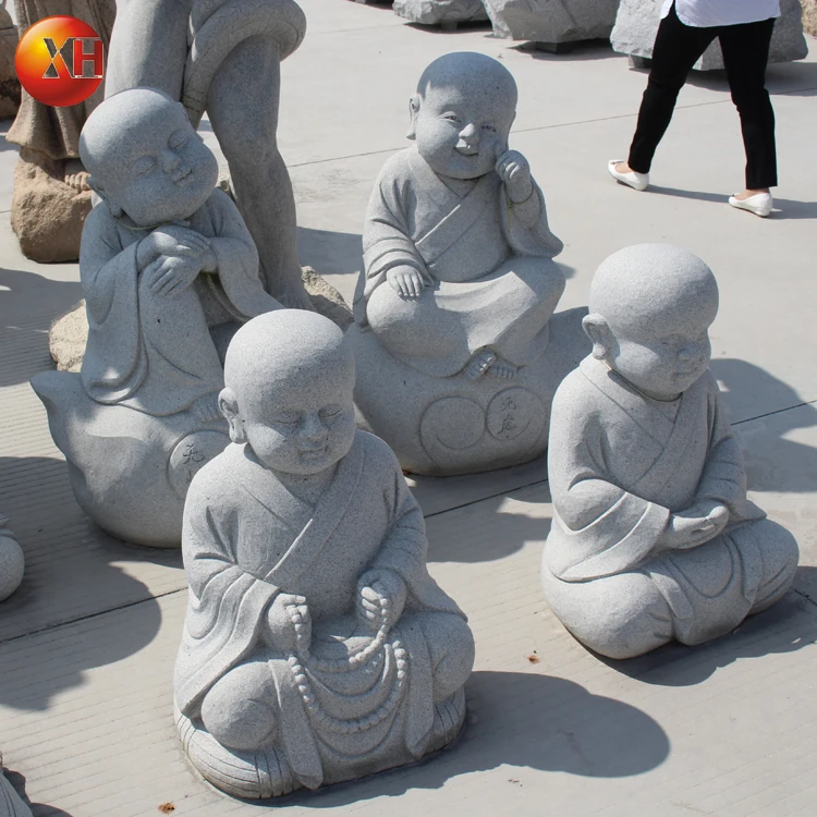 Cute Little Monk Statue Baby Sitting Granite Stone Buddha Priestling ...
