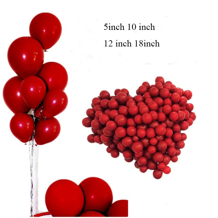 10 "wedding Decoration Latex Red Balloon Double Thickened Garnet Red ...