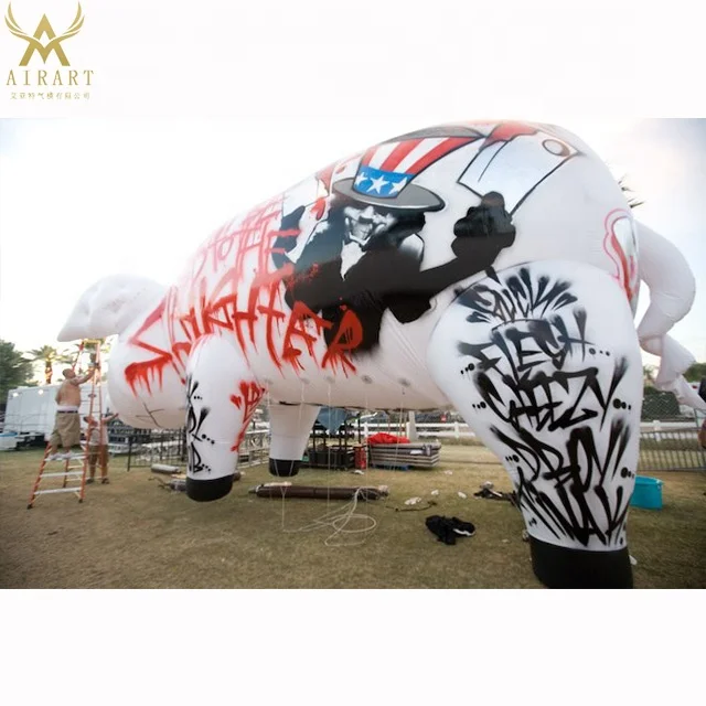 A04 Spray Painted Inflatable Pig Balloon Huge Wild Boar Inflatable ...